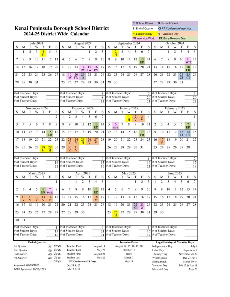 Kenai Peninsula District School Calendar 24-25 [pdf] - EduCounty