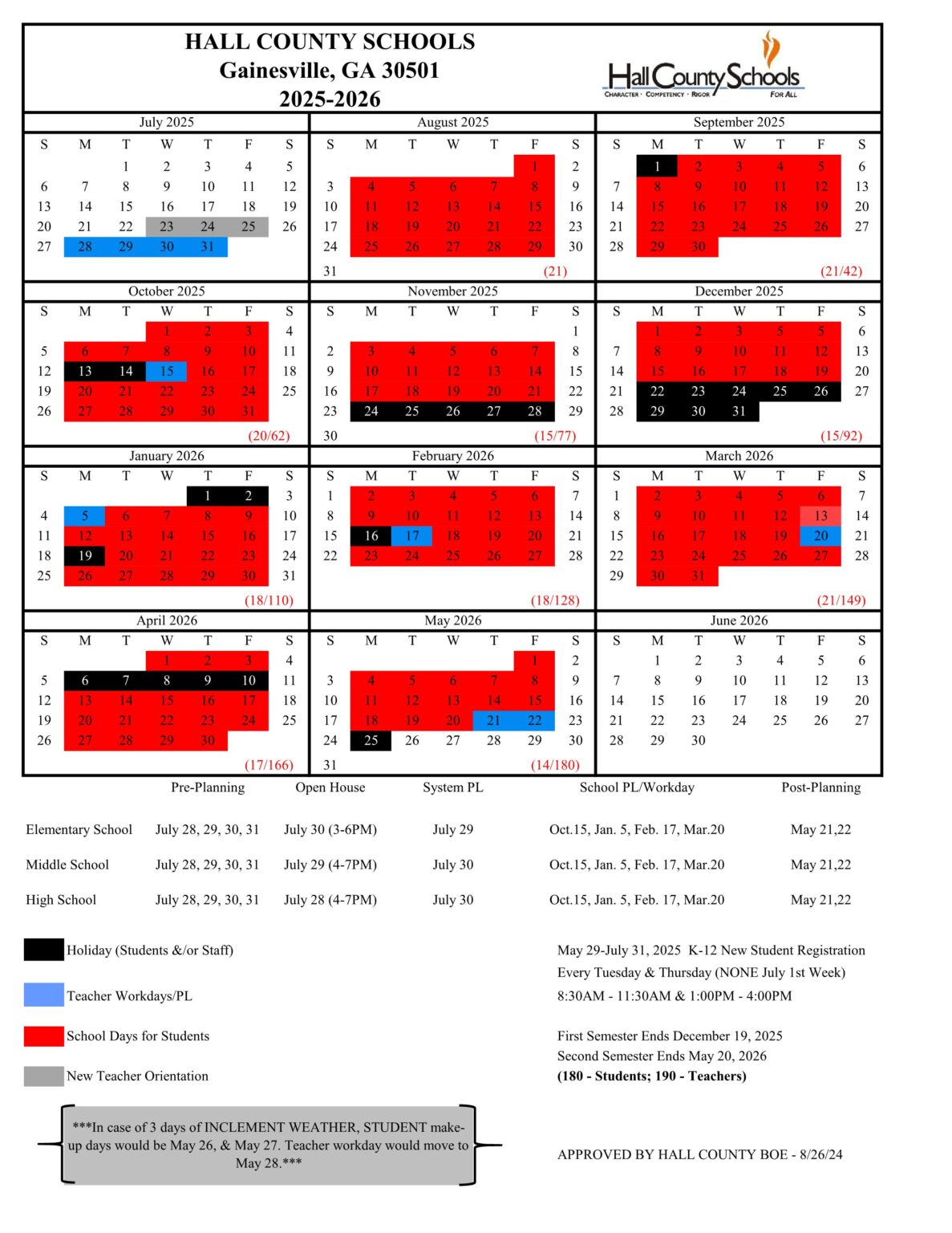 Hall County GA Schools Calendar 25-26 [PDF] - EduCounty