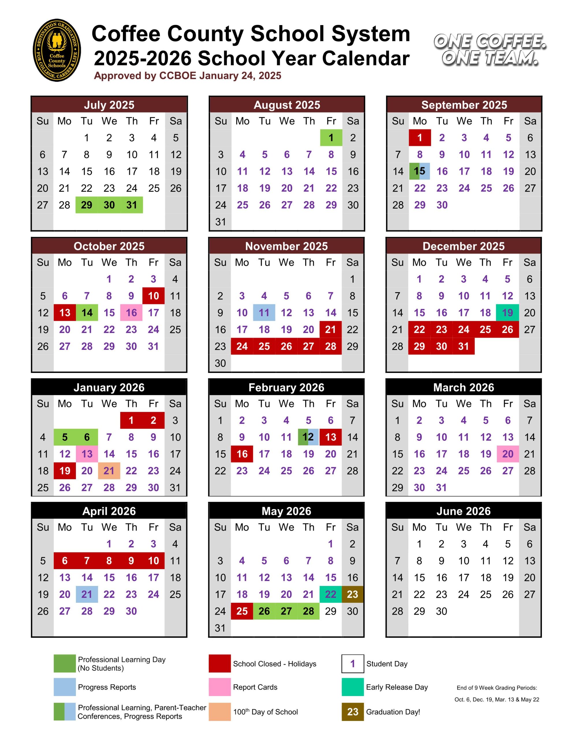Coffee County Schools Calendar 25-26 [PDF] - EduCounty