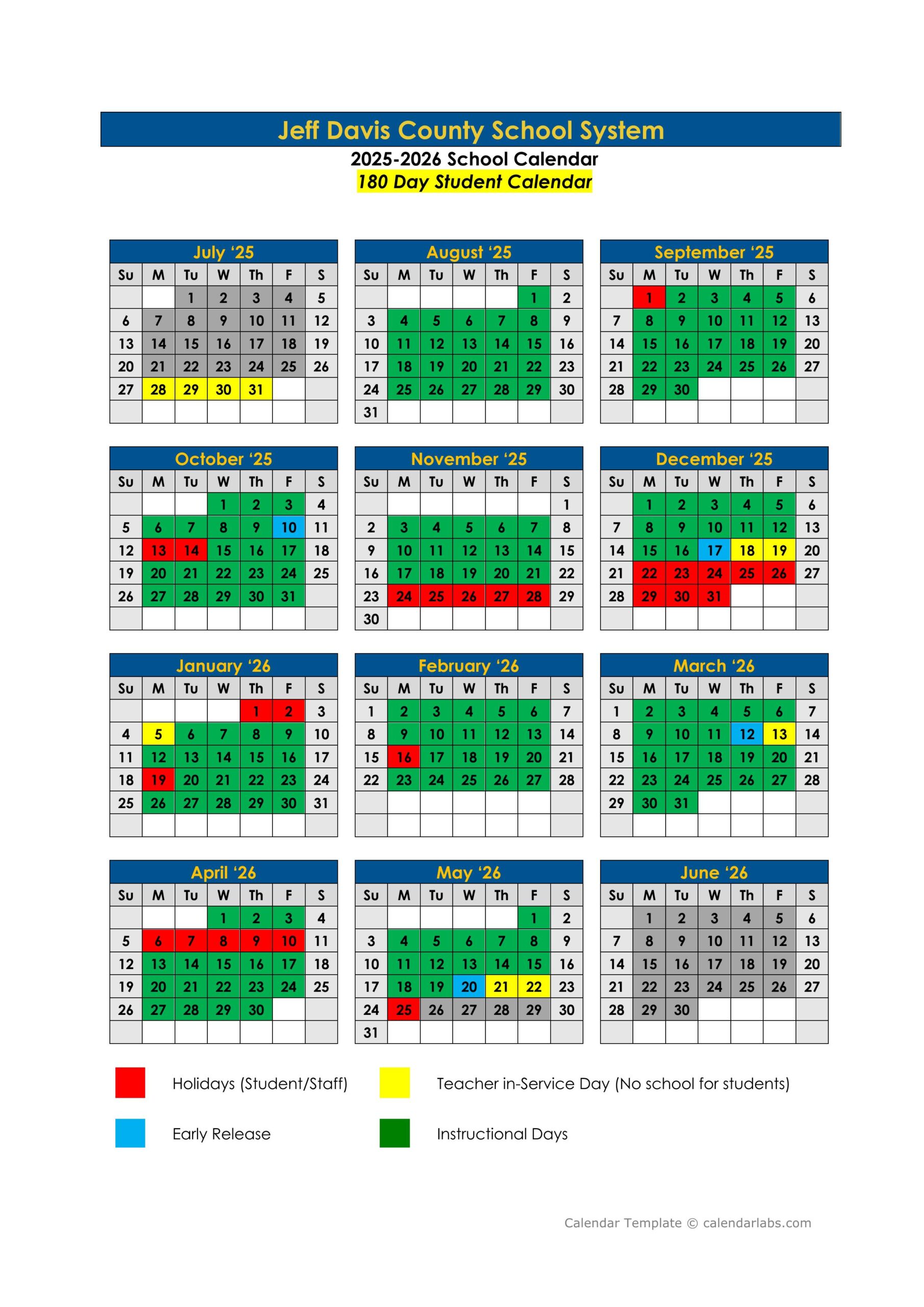 Jeff Davis County GA School Calendar 25-26 [PDF] - EduCounty