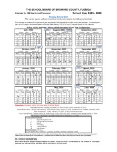 Broward County School Calendar 25-26 [PDF] - EduCounty