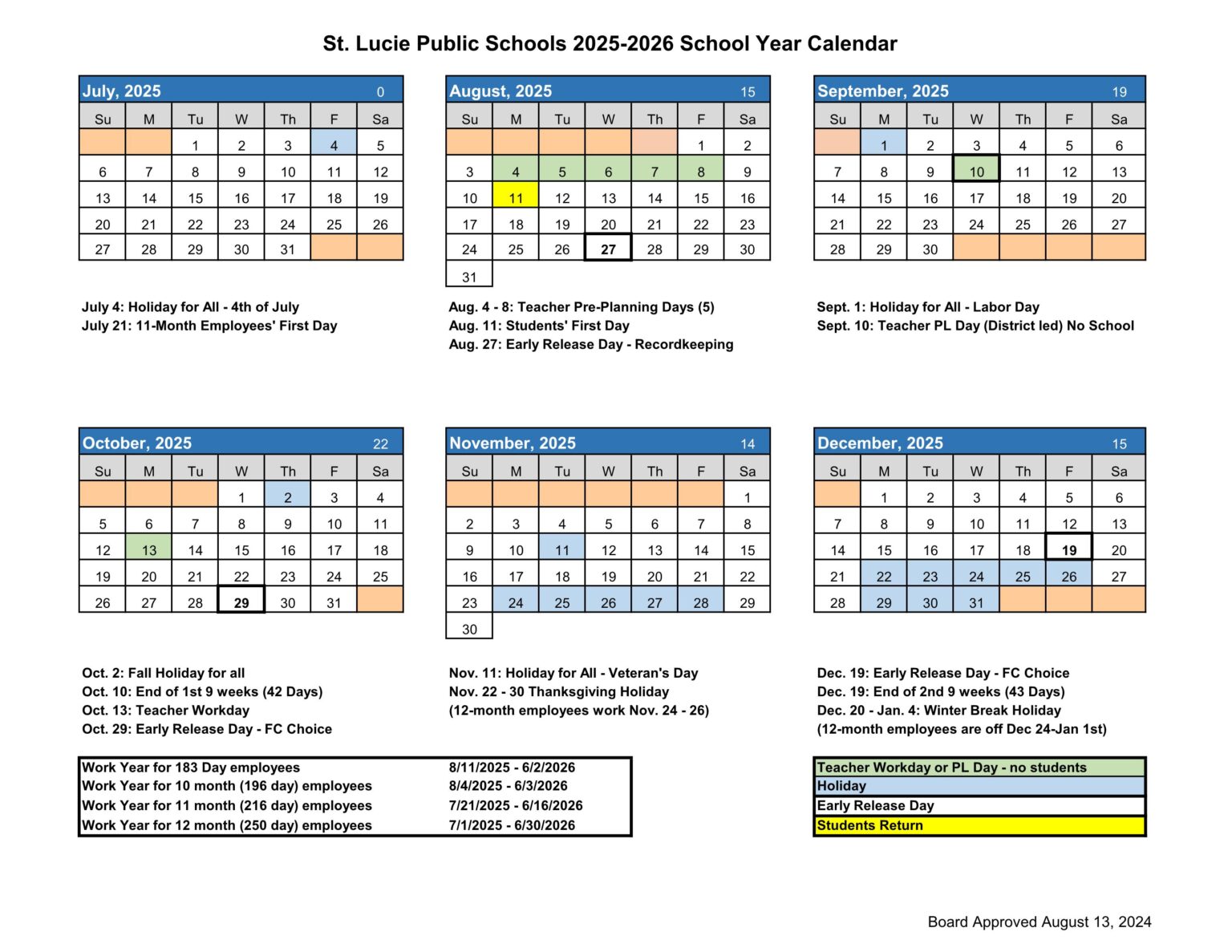 St Lucie County fl Schools Calendar 25-26 [PDF] - EduCounty