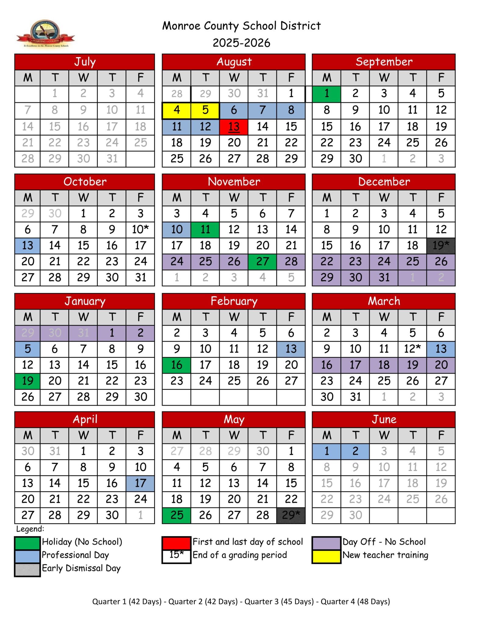 Monroe County fl Schools Calendar 25-26 [PDF] - EduCounty