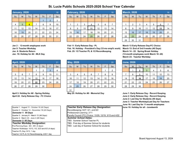 St Lucie County fl Schools Calendar 25-26 [PDF] - EduCounty