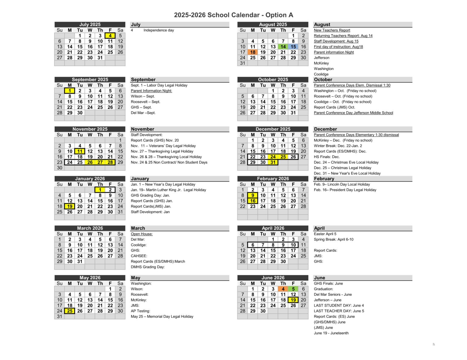 San Gabriel Unified SGUSD Calendar 25-26 [PDF] - EduCounty