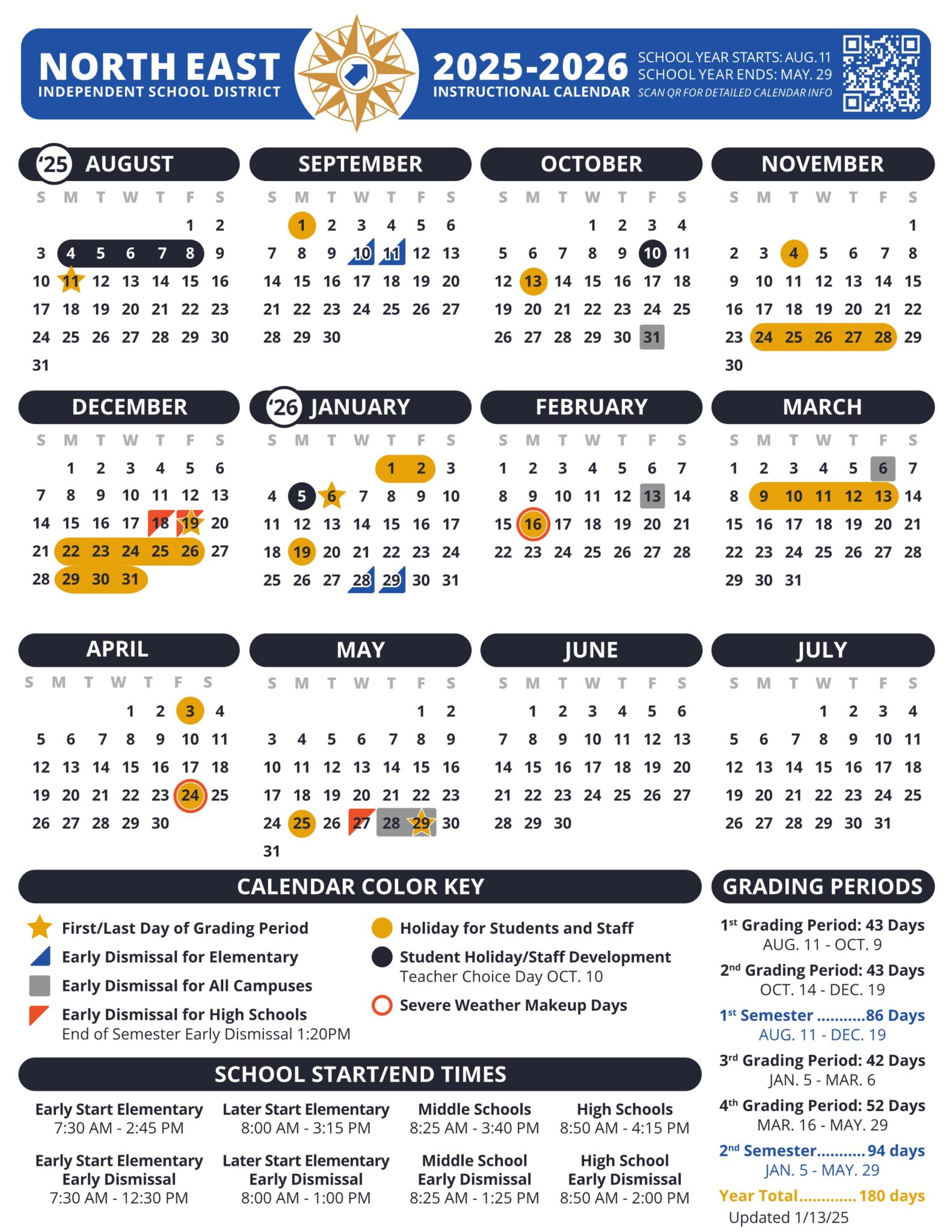 North East NEISD School Calendars 25-26 [PDF] - EduCounty