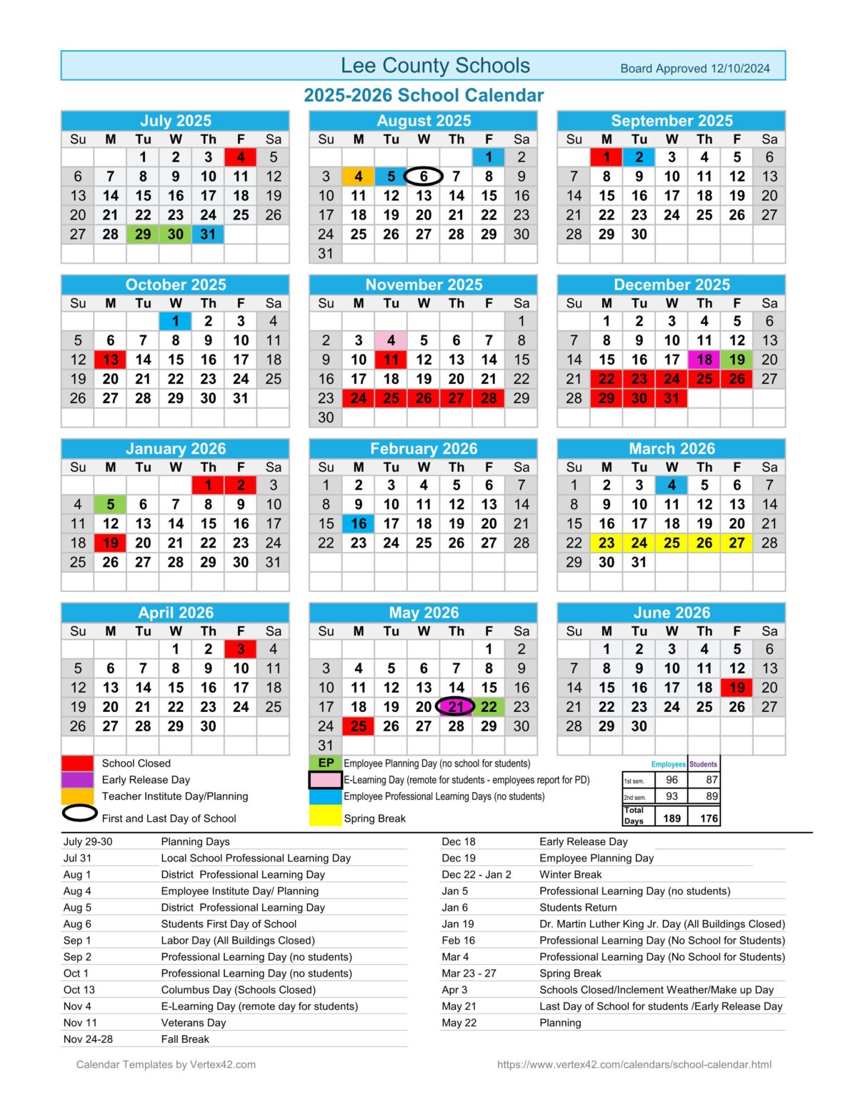 Lee County AL Schools Calendar 25-26 [PDF] - EduCounty