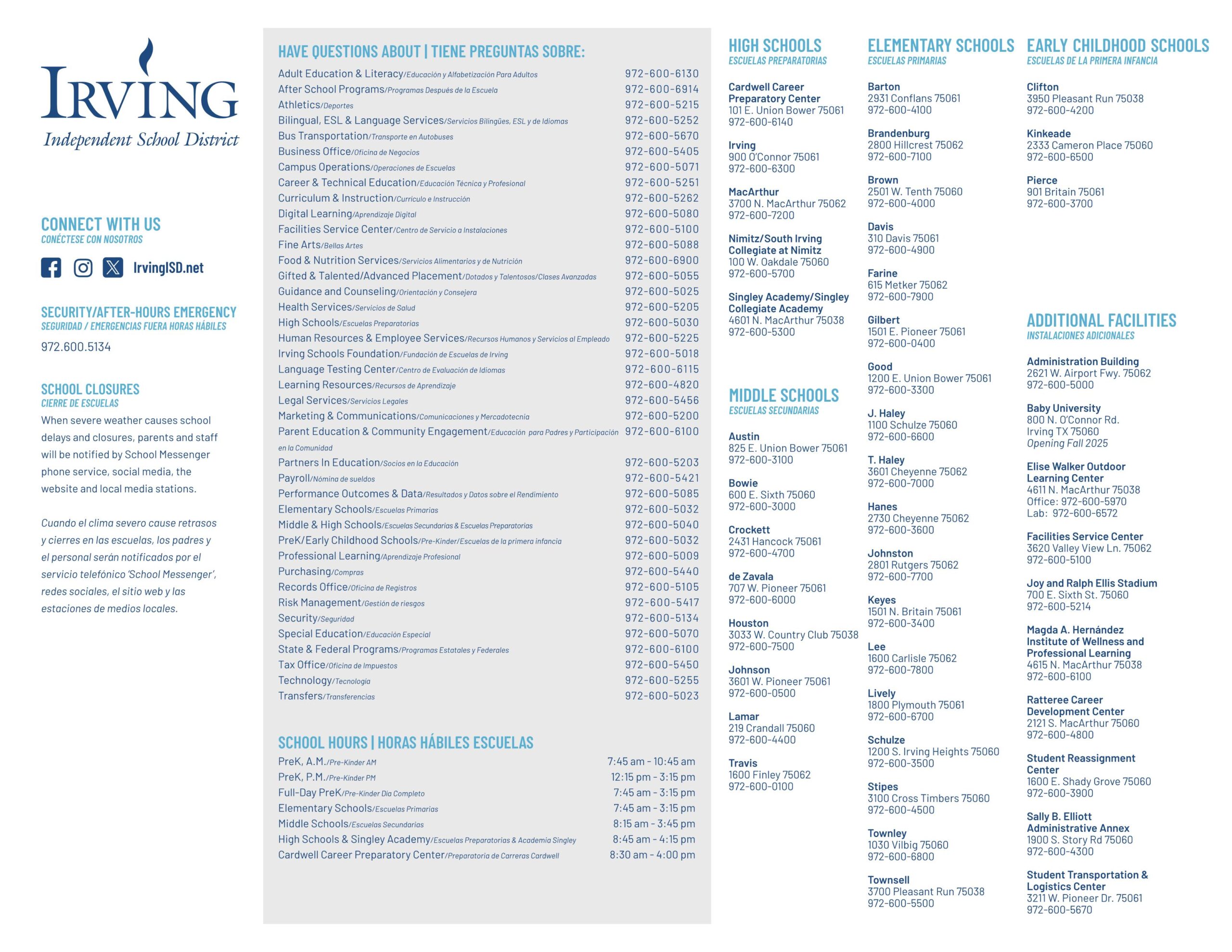 Irving ISD School District Calendar 25-26 [PDF] - EduCounty