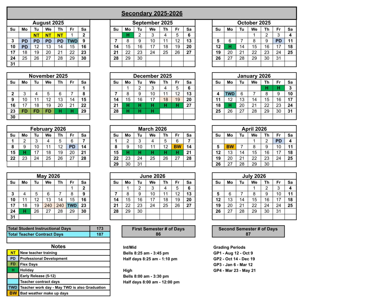 Carroll ISD School District Calendar 25-26 [PDF] - EduCounty
