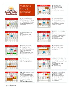 Imperial Unified School District Calendar 25-26 [Revised] - EduCounty