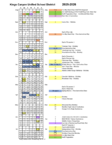 Kings Canyon Joint Unified School Calendar 25-26 [PDF] - EduCounty