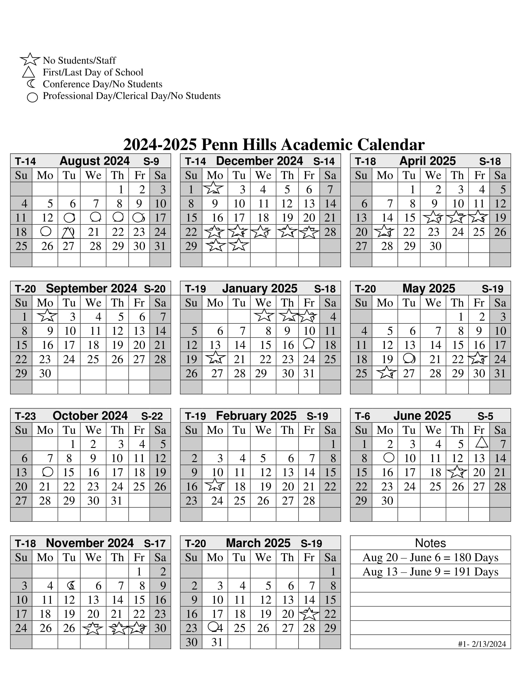 Penn Hills School District Calendar 24-25 [PDF] REVISED - EduCounty