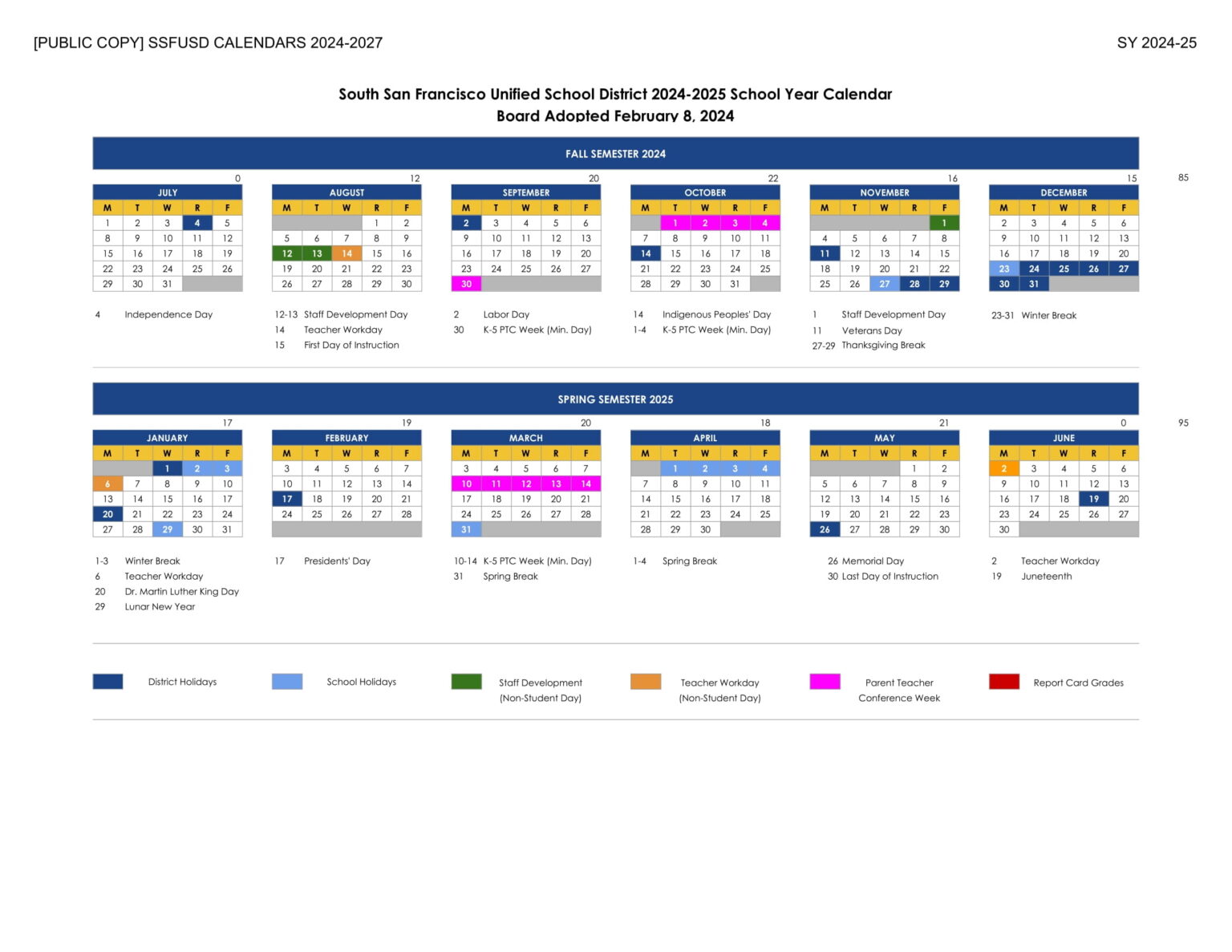 South San Francisco USD Calendar 25-26 [PDF] - EduCounty