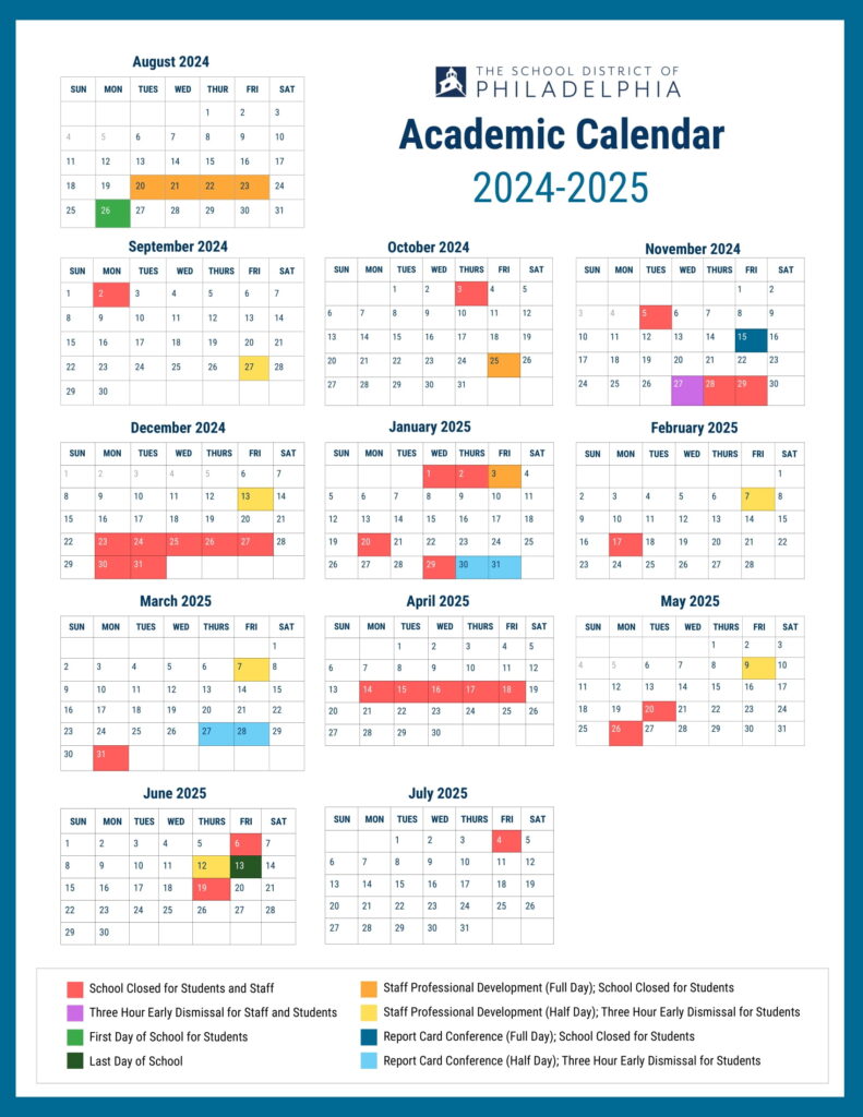 School District of Philadelphia Calendar 24-25 [Revised] - EduCounty