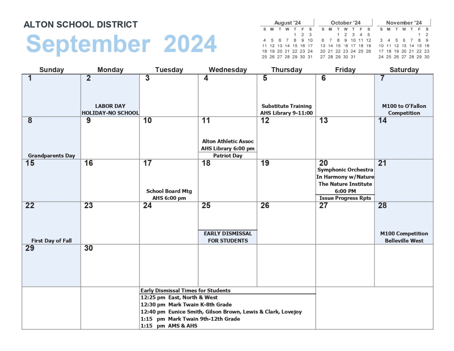 Alton Distirct 11 School Calendar 25-26 revised - EduCounty