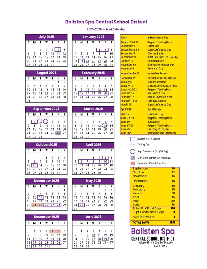 Ballston Spa central school district BSCSD 25-26 revised [PDF] - EduCounty