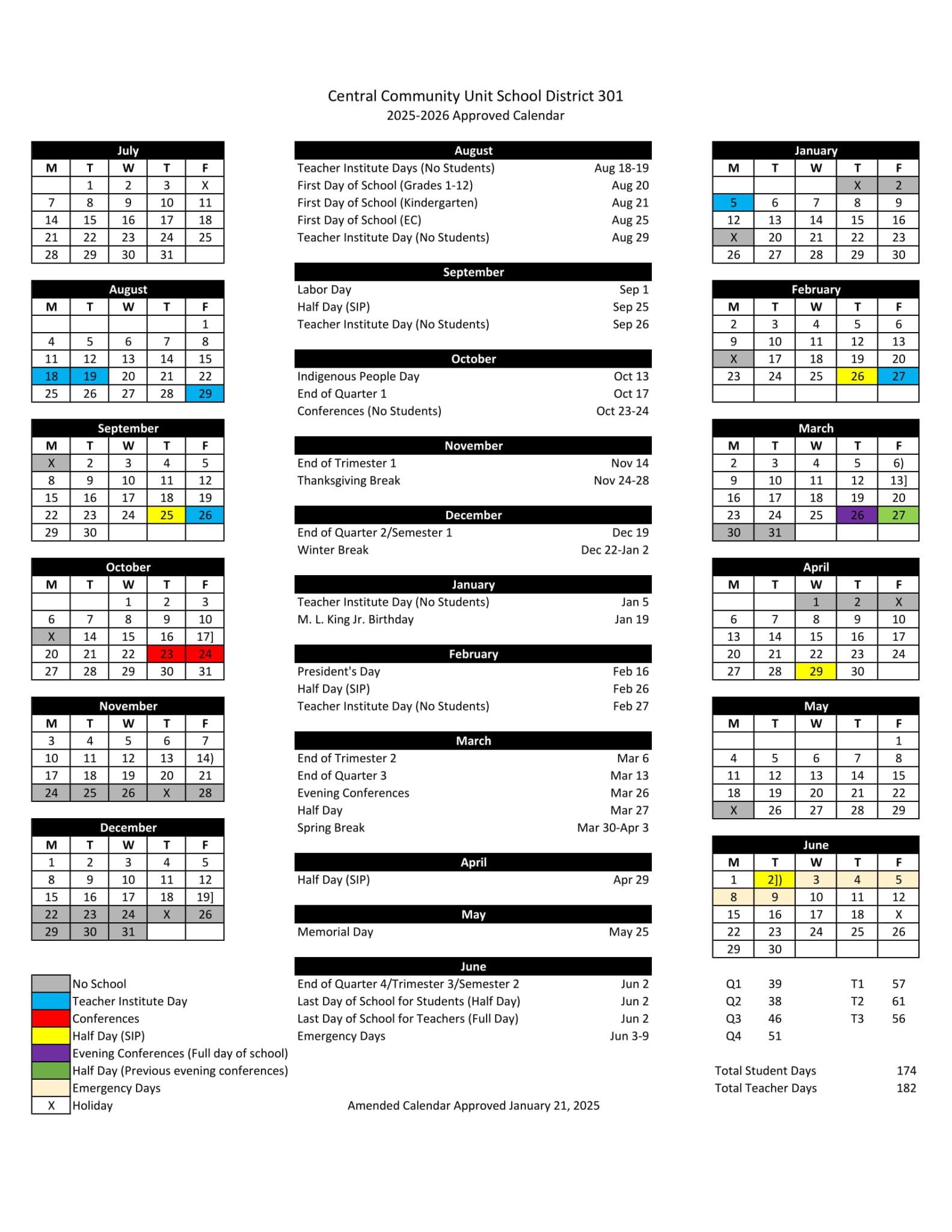 Central District 301 Calendar 25-26 revised - EduCounty