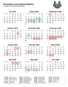 Cloverleaf Local School District Calendar 25-26 Revised [PDF] - EduCounty
