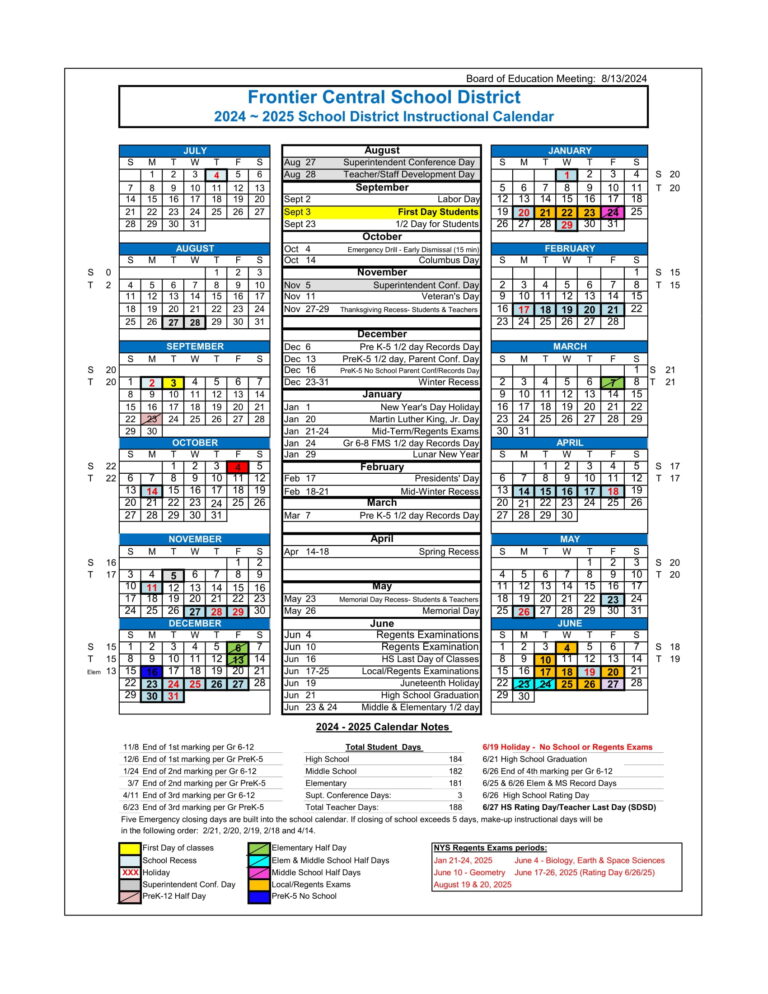 Frontier Central School District Calendar 25-26 pdf revised - EduCounty
