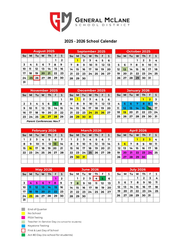 General McLane School District Calendar 25-26 [PDF] revised - EduCounty