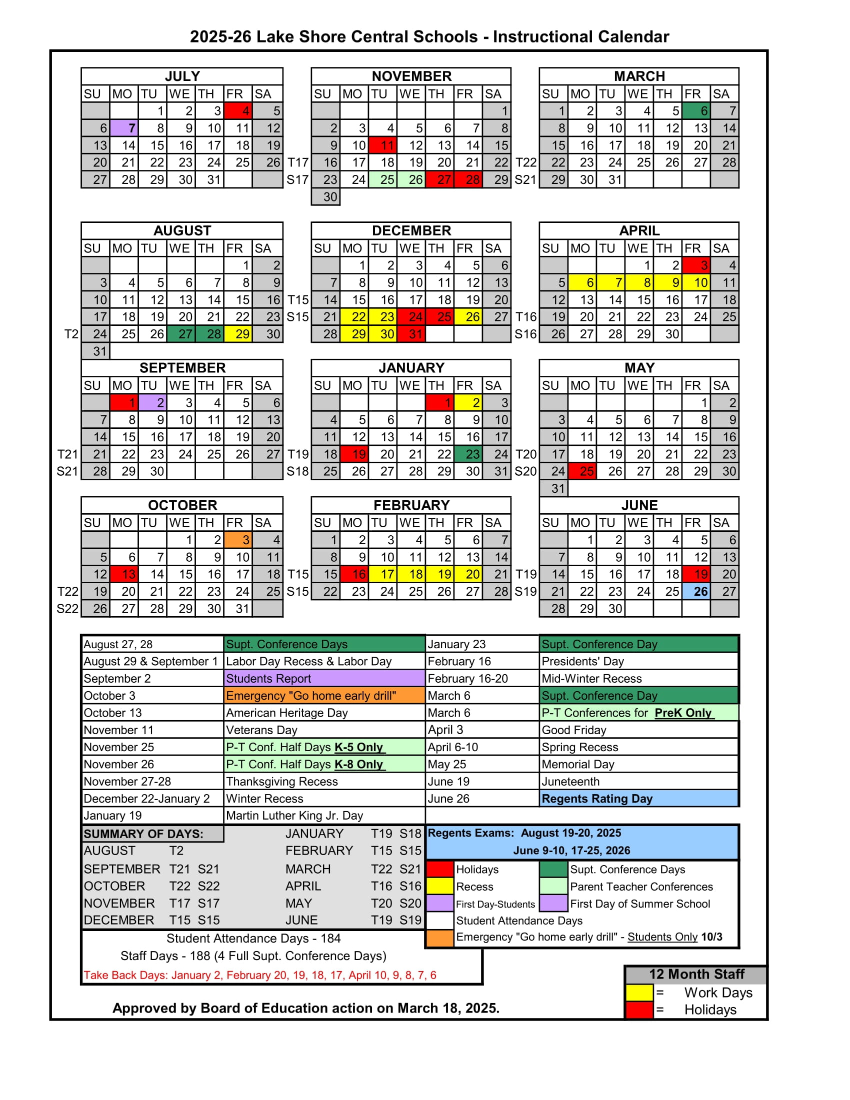 Lake Shore CSD Calendar 25-26 [PDF] Revised - EduCounty
