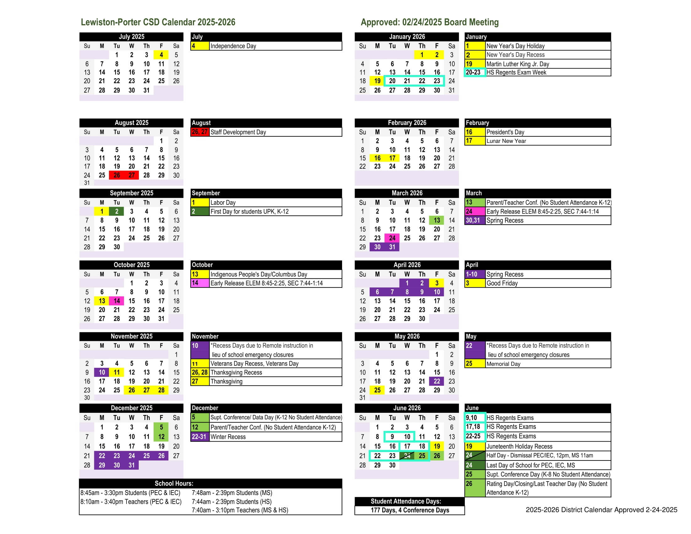 Lewiston-Porter CSD Calendar 25-26 pdf revised - EduCounty
