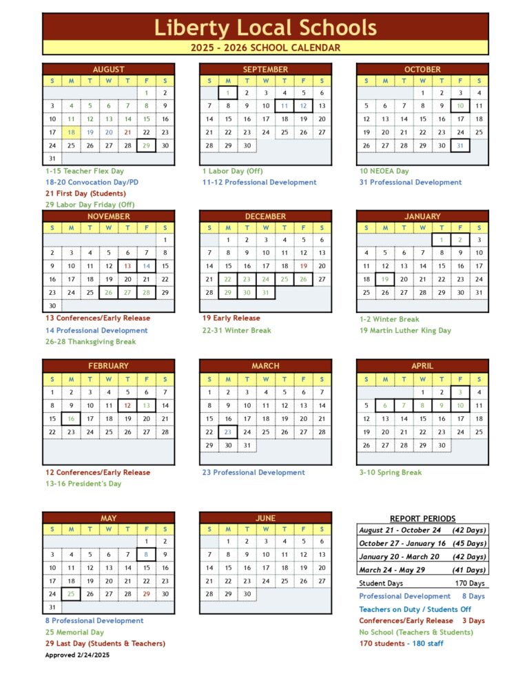 Liberty Local Schools Calendar 25-26 Revised [PDF] - EduCounty