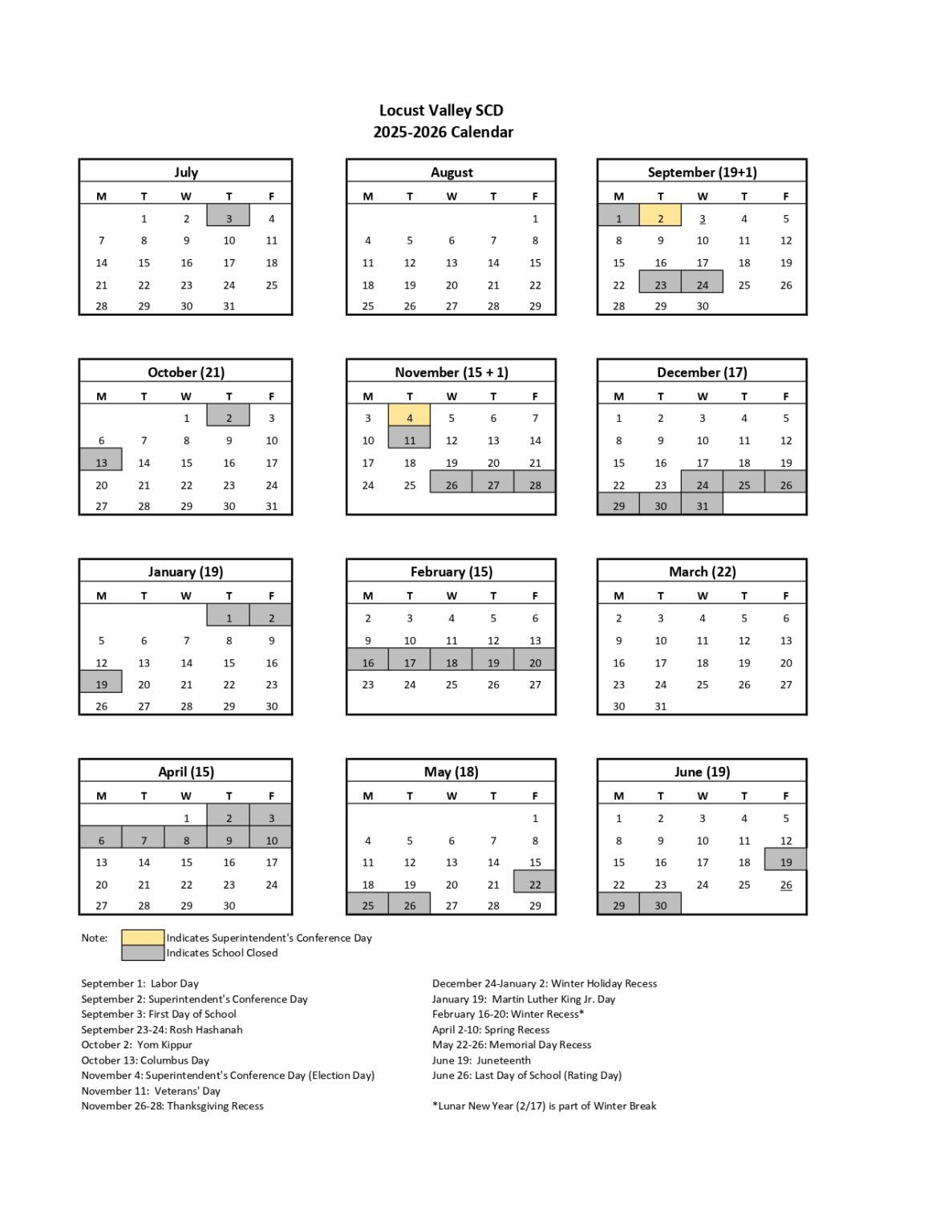 Locust Valley CSD Calendar 25-26 REVISED [PDF] - EduCounty