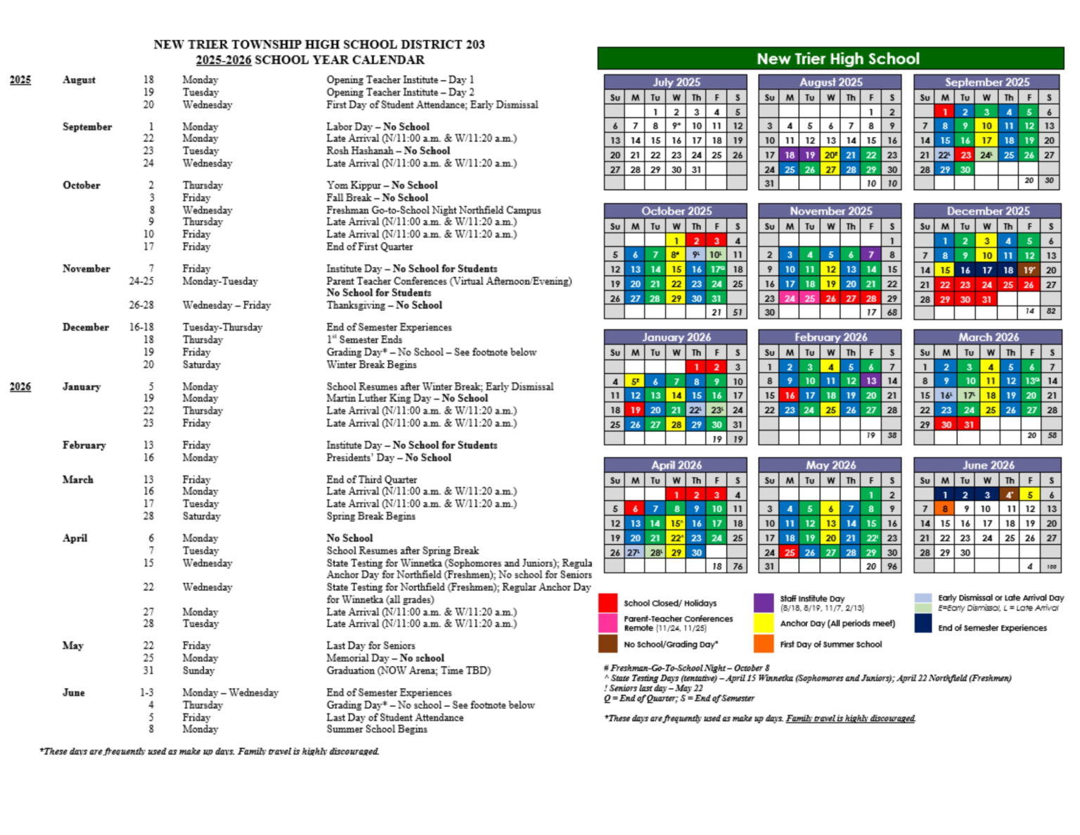 New Trier Calendar 25-26 [PDF] revised - EduCounty
