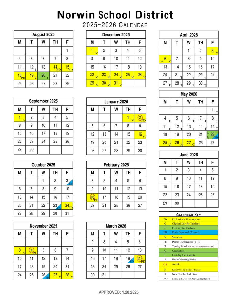 Norwin School District Calendar 25-26 [PDF] revised - EduCounty