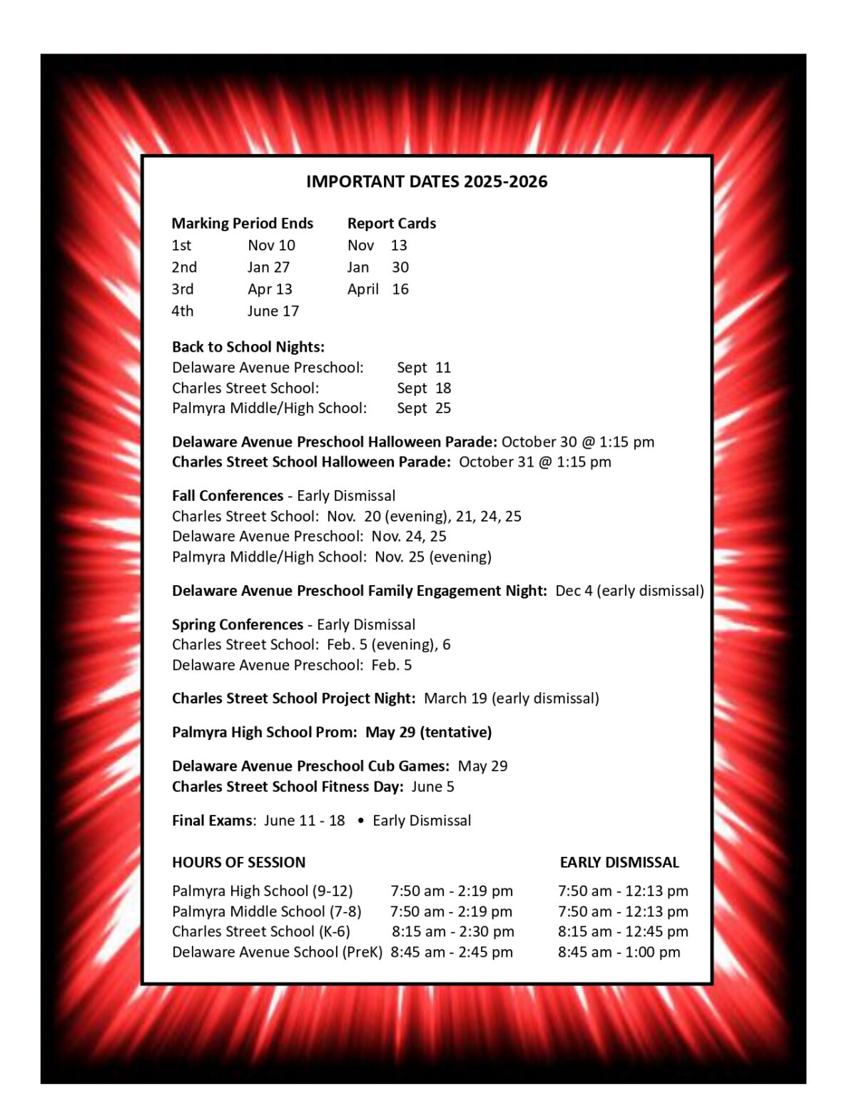 Palmyra School District pa School Calendar 25-26[PDF] revised - EduCounty