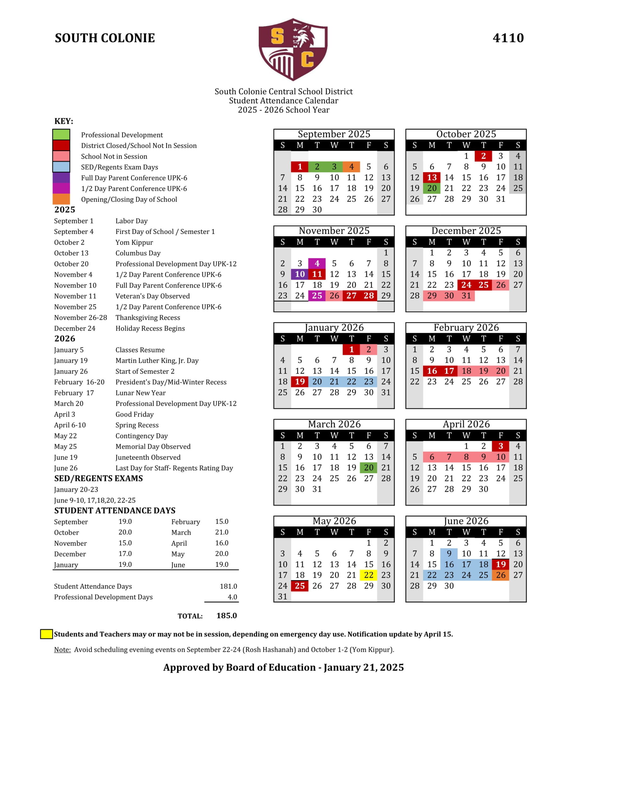 South Colonie CSD Calendar 25-26 pdf revised - EduCounty