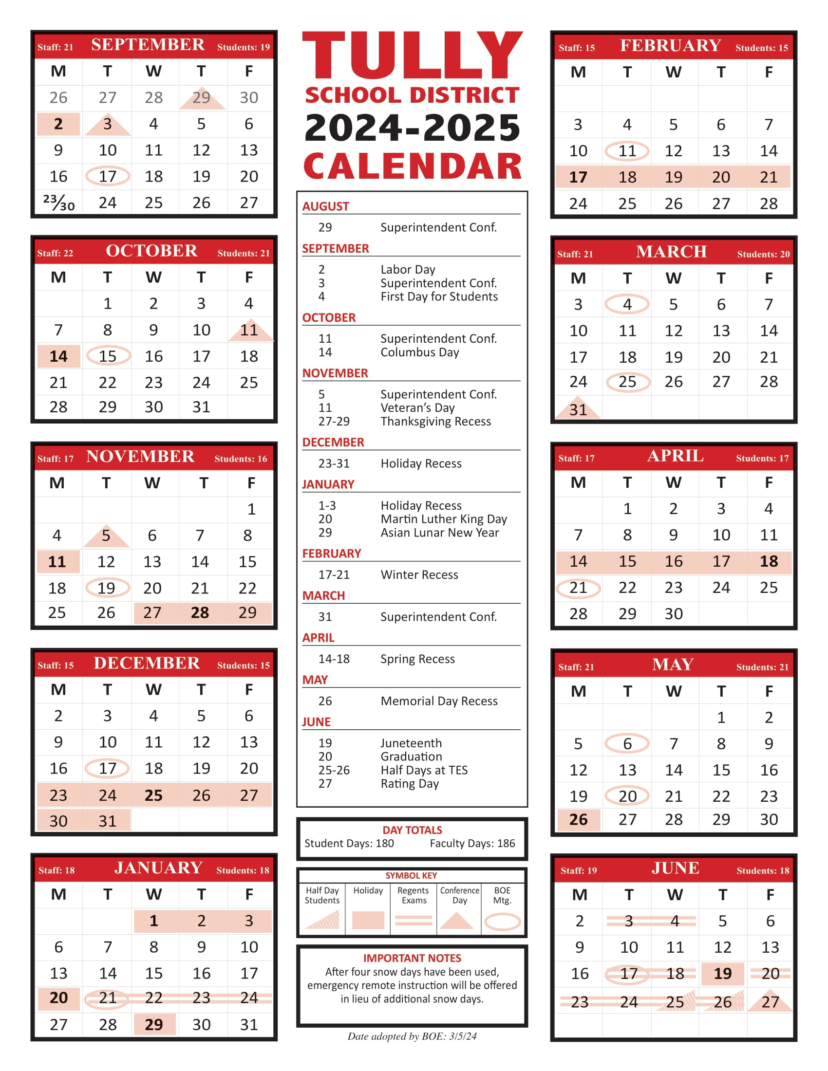 TULLY SCHOOL CSD Calendar 25-26 pdf revised - EduCounty