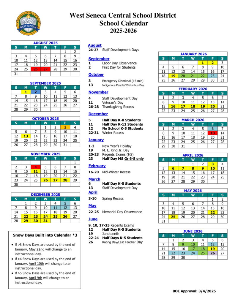 West Seneca CSD 25-26 [PDF] REVISED - EduCounty