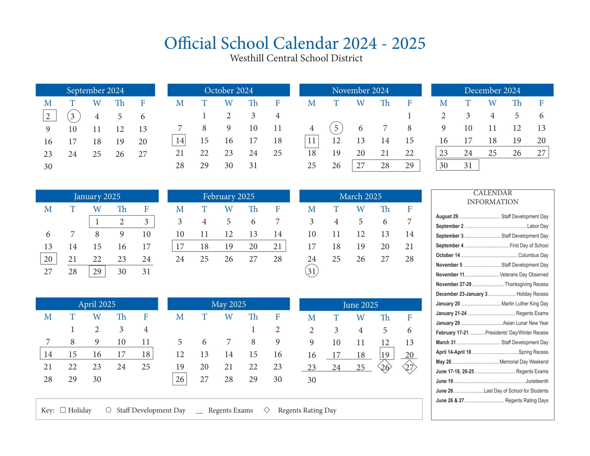 Westhill Central School District CSD Calendar 25-26 pdf revised - EduCounty