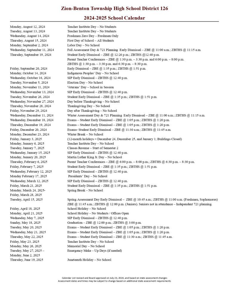 Zion-Benton 126 Calendar 25-26 revised - EduCounty