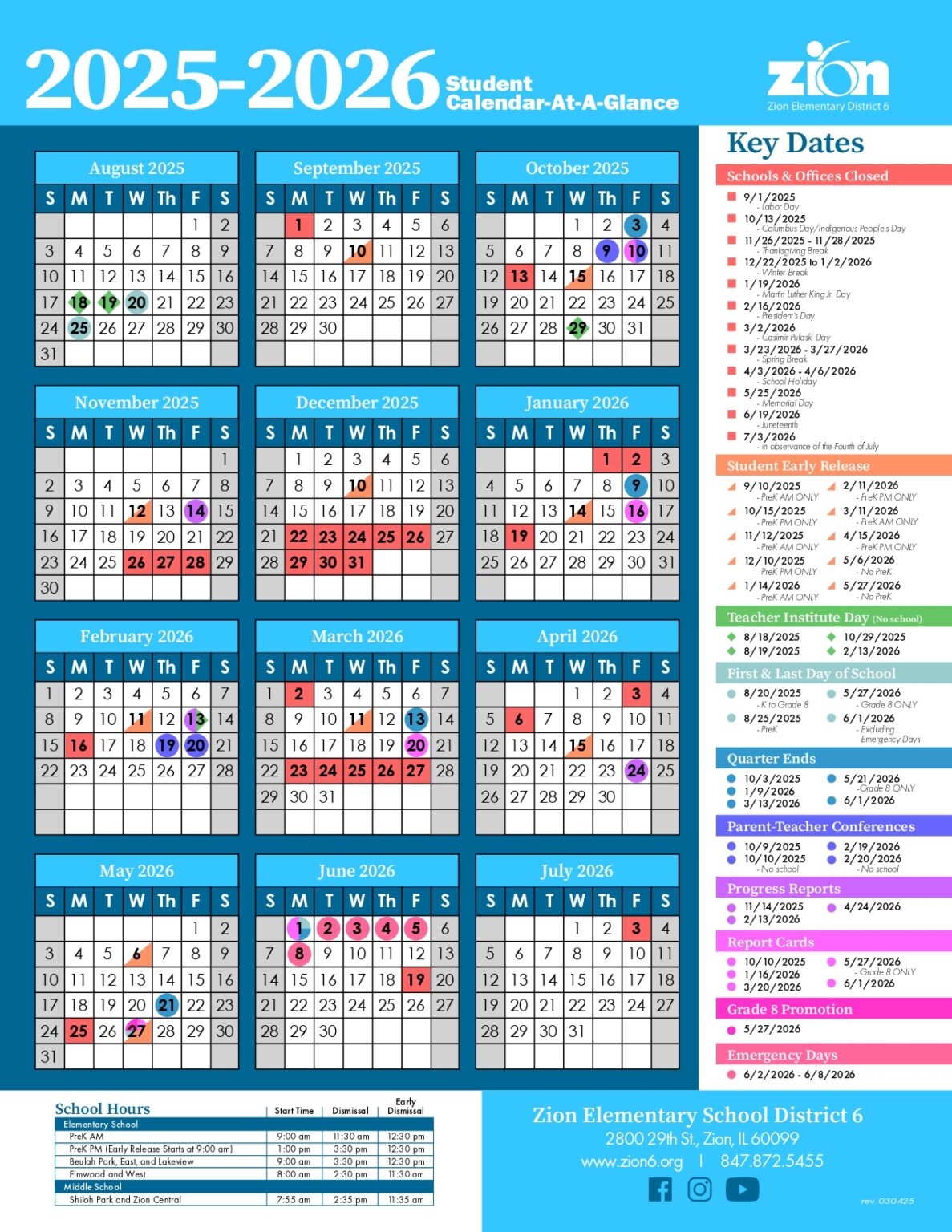 Zion District 6 Calendar 25-26 revised - EduCounty