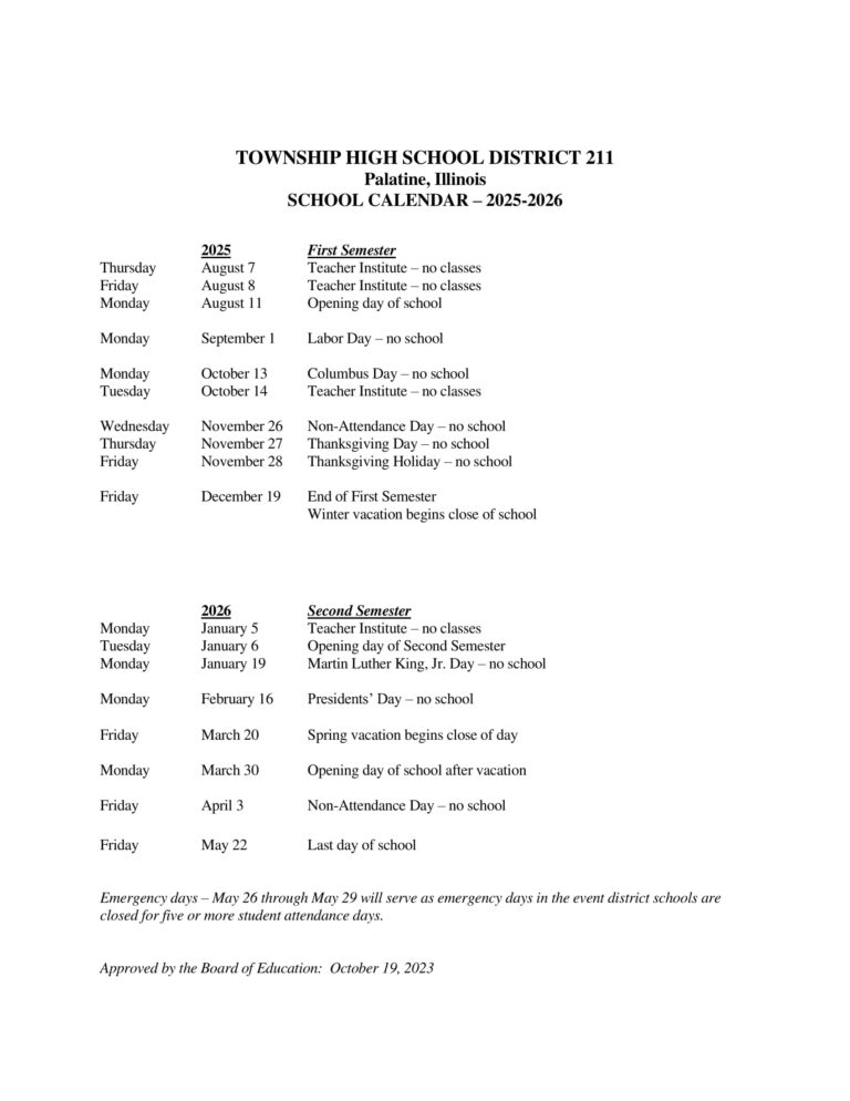 D211 SHS, PHS HEHS calendar 25-26 [PDF] revised - EduCounty