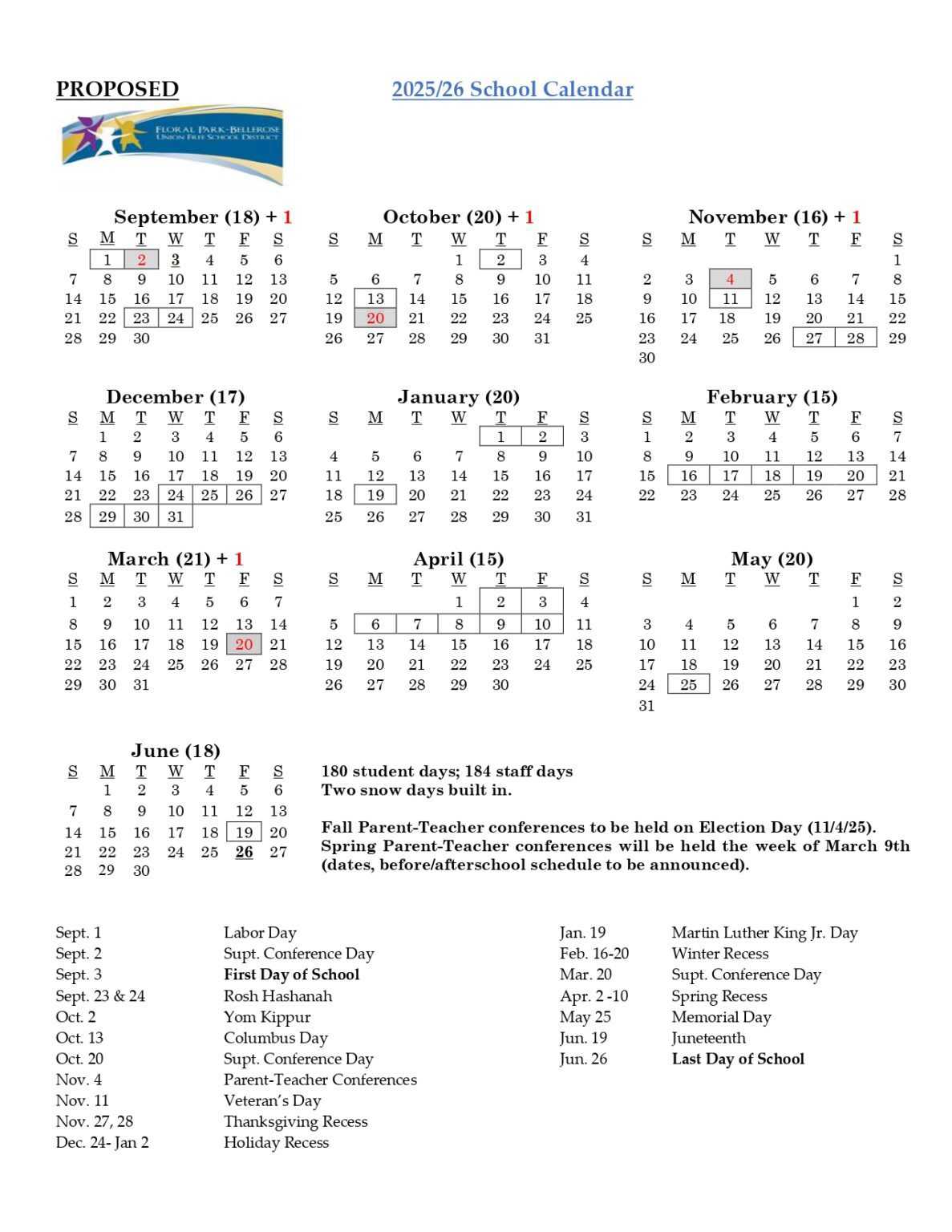 Floral Park-Bellerose UFSD Calendar 25-26 revised - EduCounty