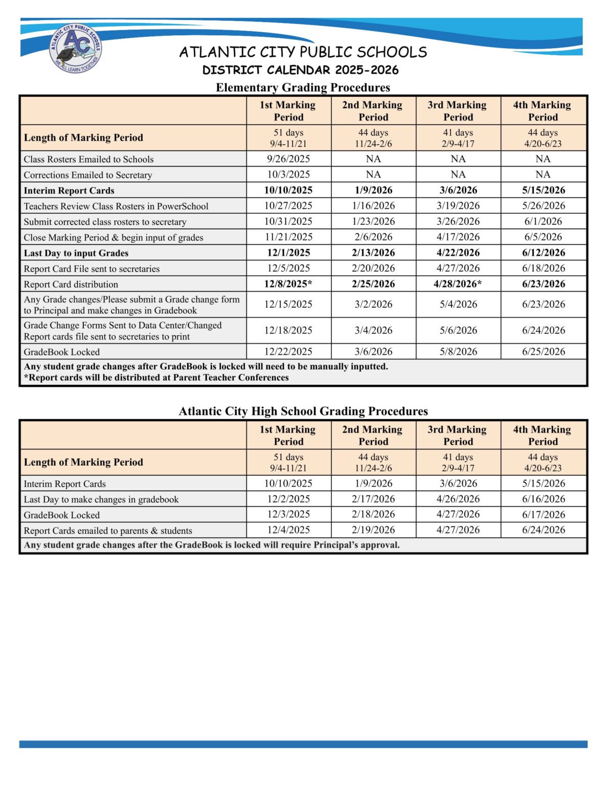 Atlantic City Public Schools Calendar 25-26 Revised [PDF] - EduCounty