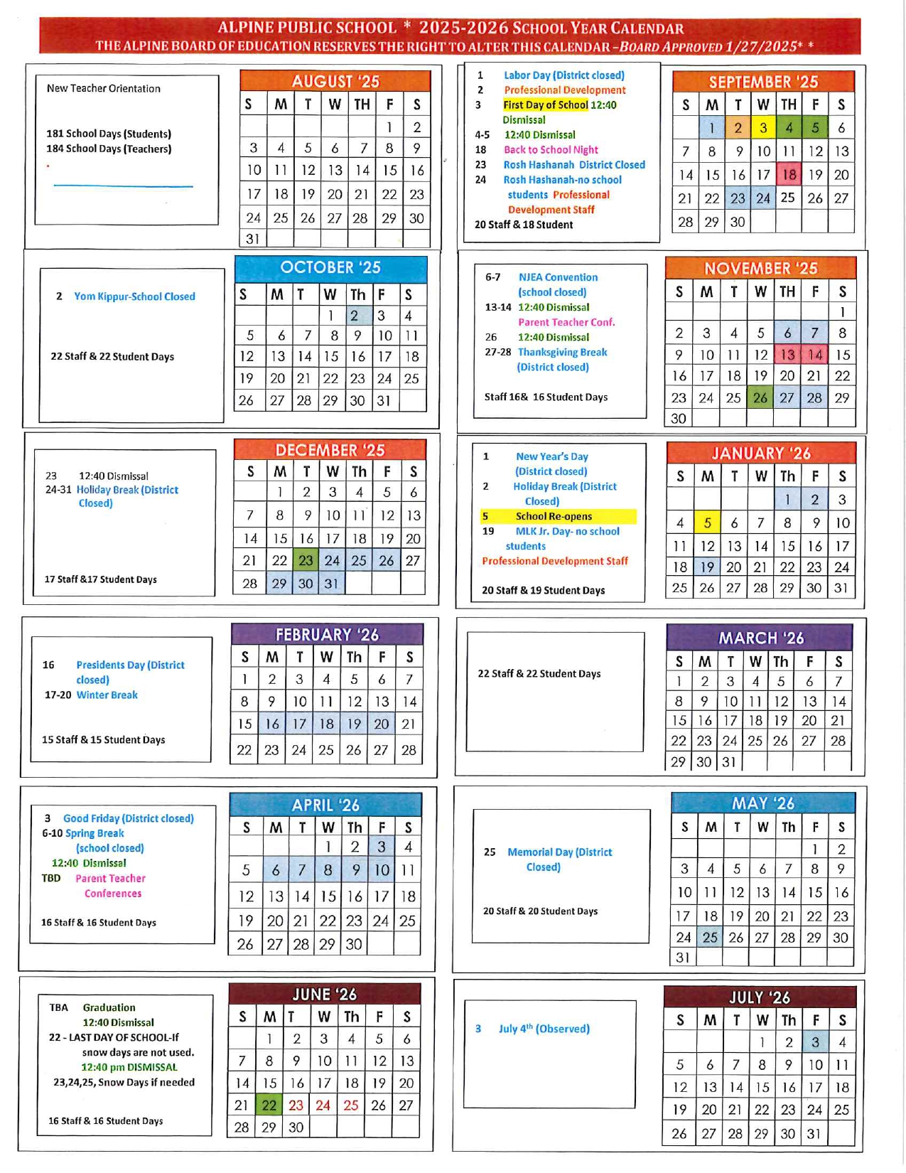 Alpine Public School Calendar 25-26 Revised [PDF] - EduCounty