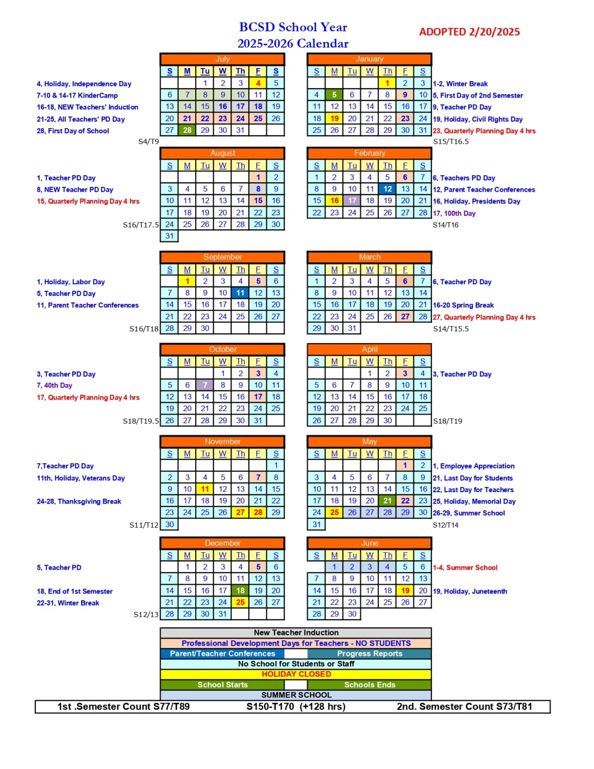 BCSD School Bullhead City School Calendar 25-26 Revised [PDF] - EduCounty