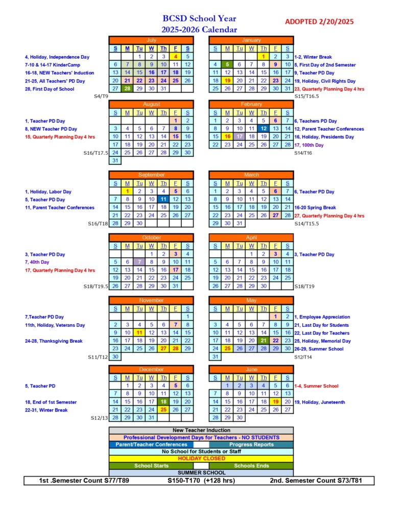 BCSD School Bullhead City School Calendar 25-26 Revised [PDF] - EduCounty
