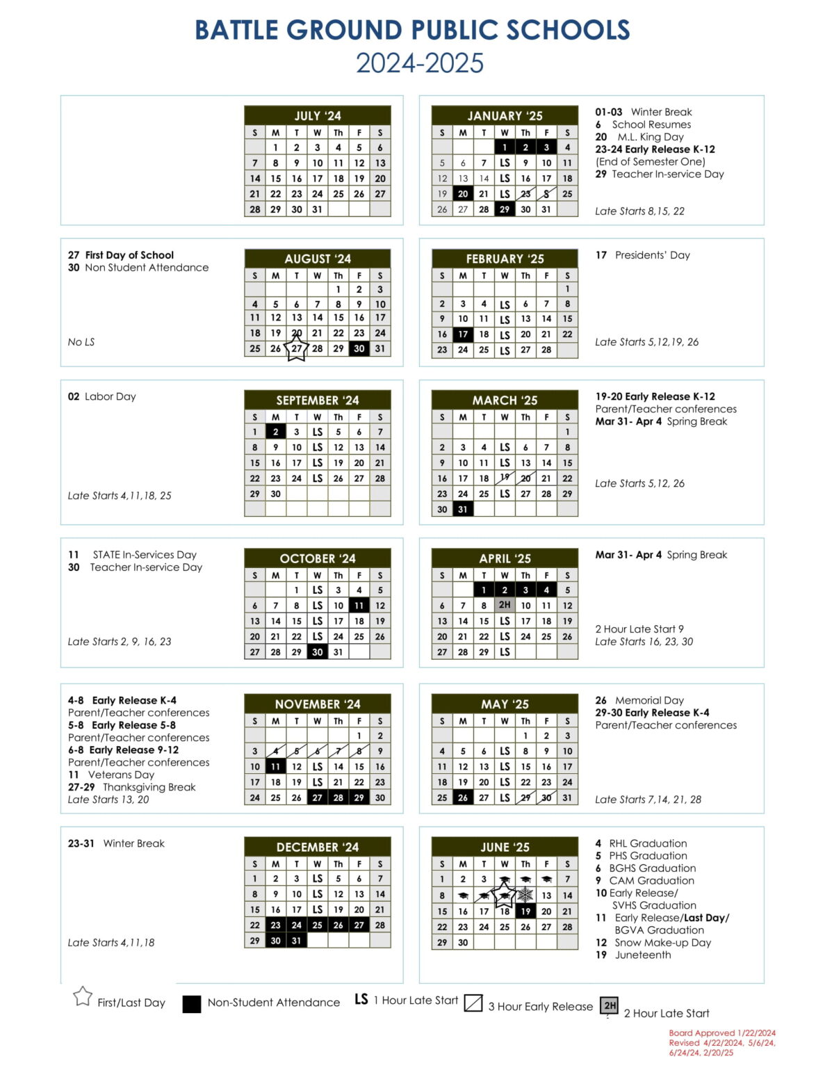 Battle Ground Public Schools wa Calendar 25-26 Revised [PDF] - EduCounty