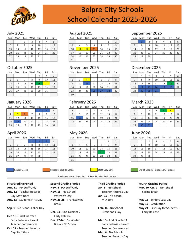 Belpre City schools calendar 25-26 Revised [PDF] - EduCounty
