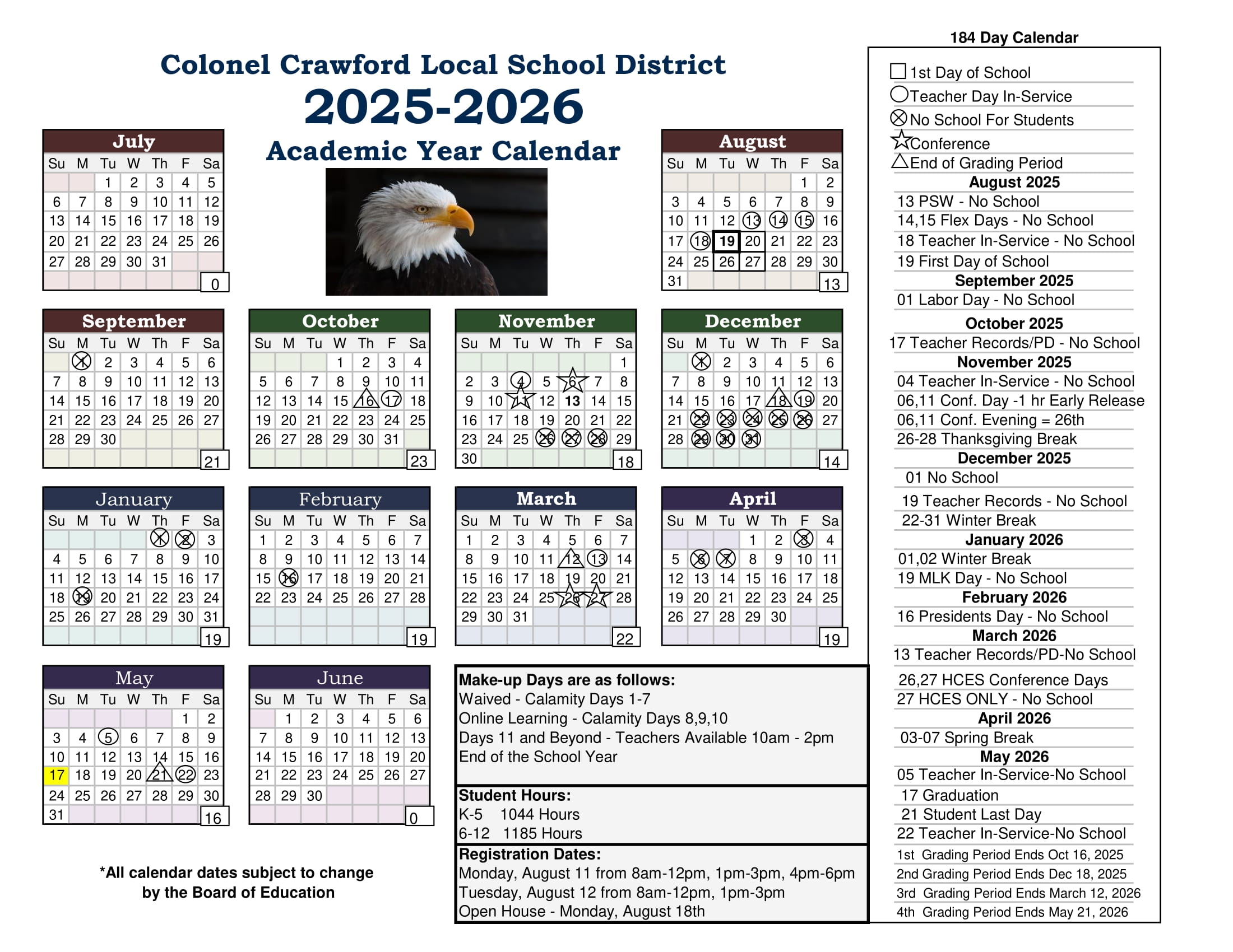 Colonel Crawford Local School District Calendar 25-26 Revised [PDF ...