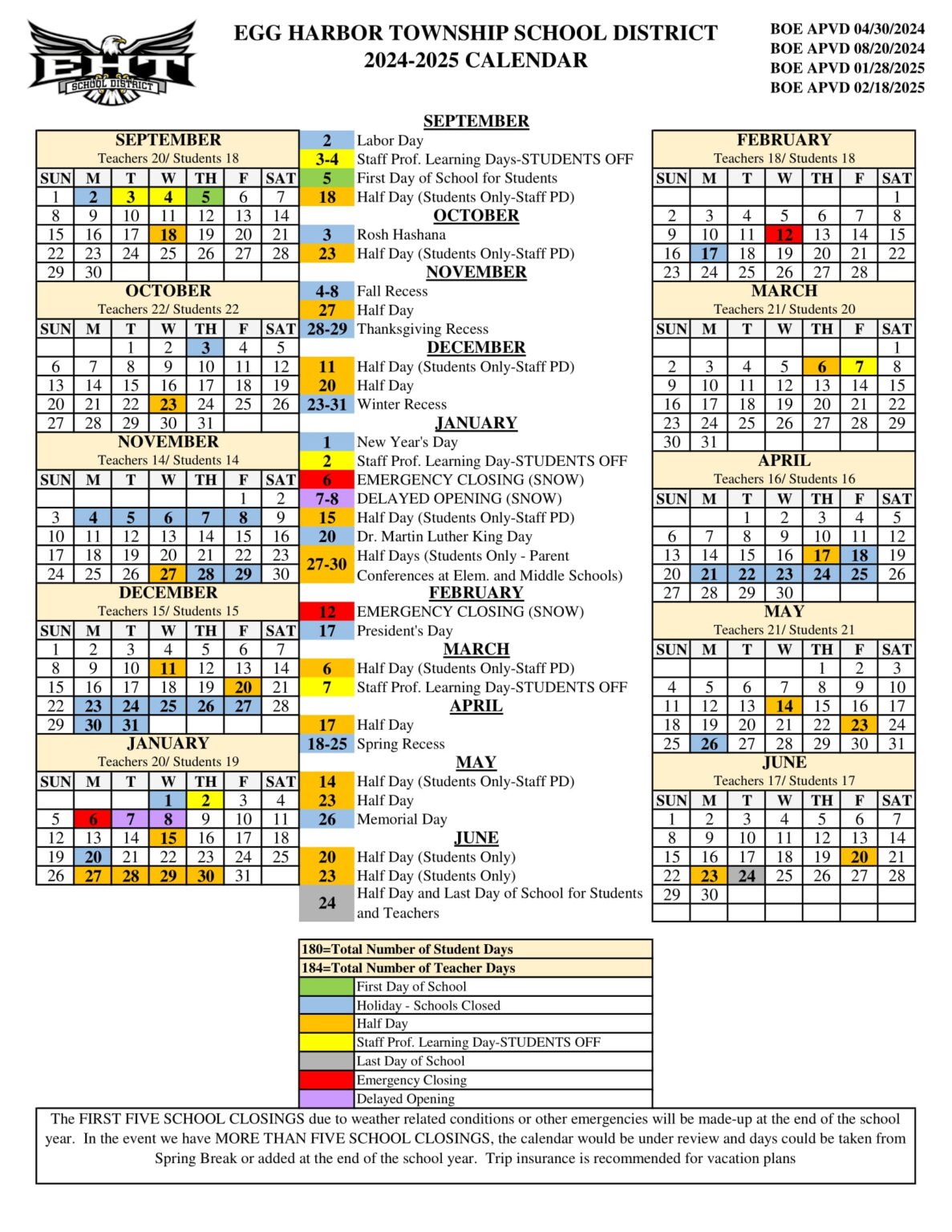 Egg Harbor Township School District Calendar 25-26 Revised [PDF ...