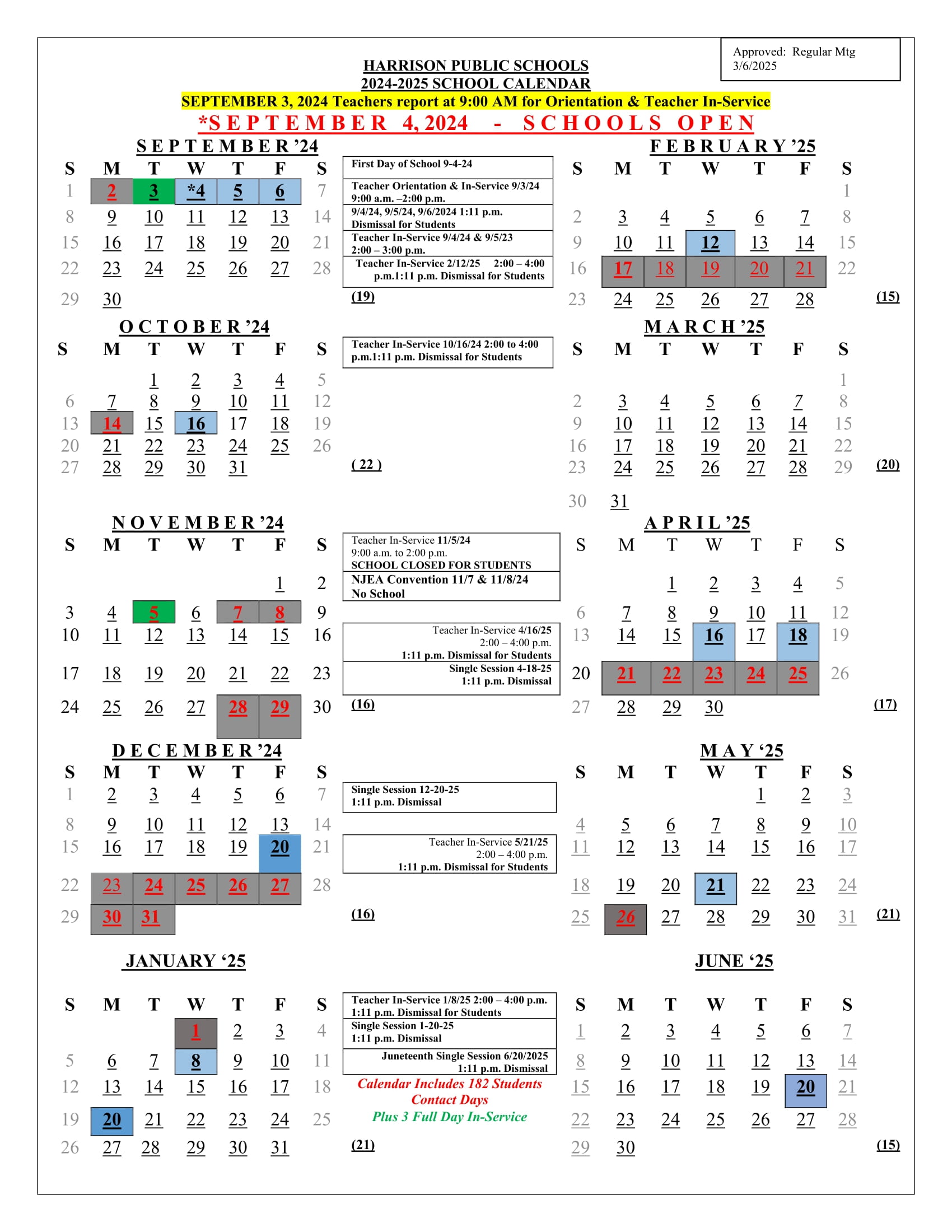Harrison Public Schools calendar 25-26 Revised [PDF] - EduCounty
