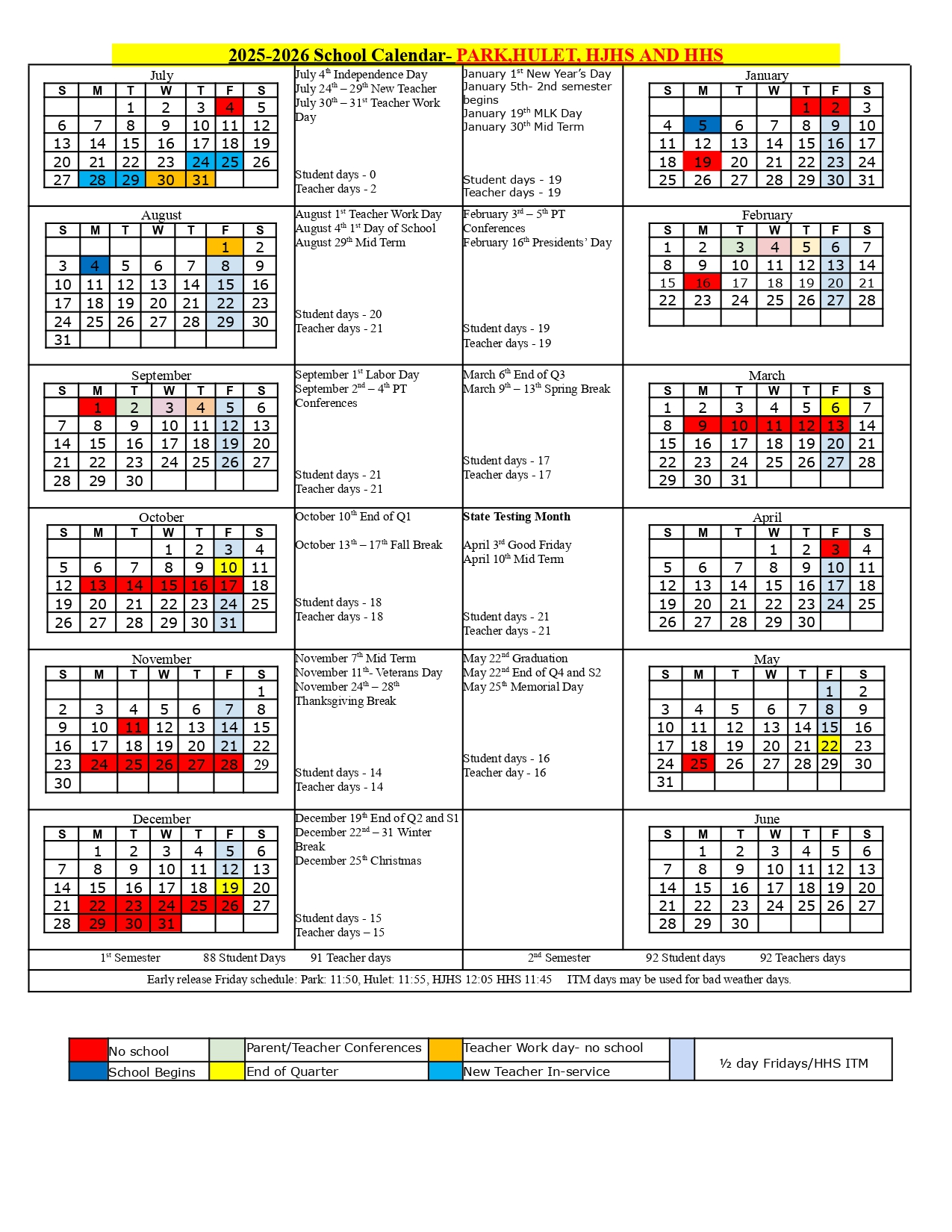 Holbrook Unified School District Calendar 25-26 Revised [PDF] - EduCounty