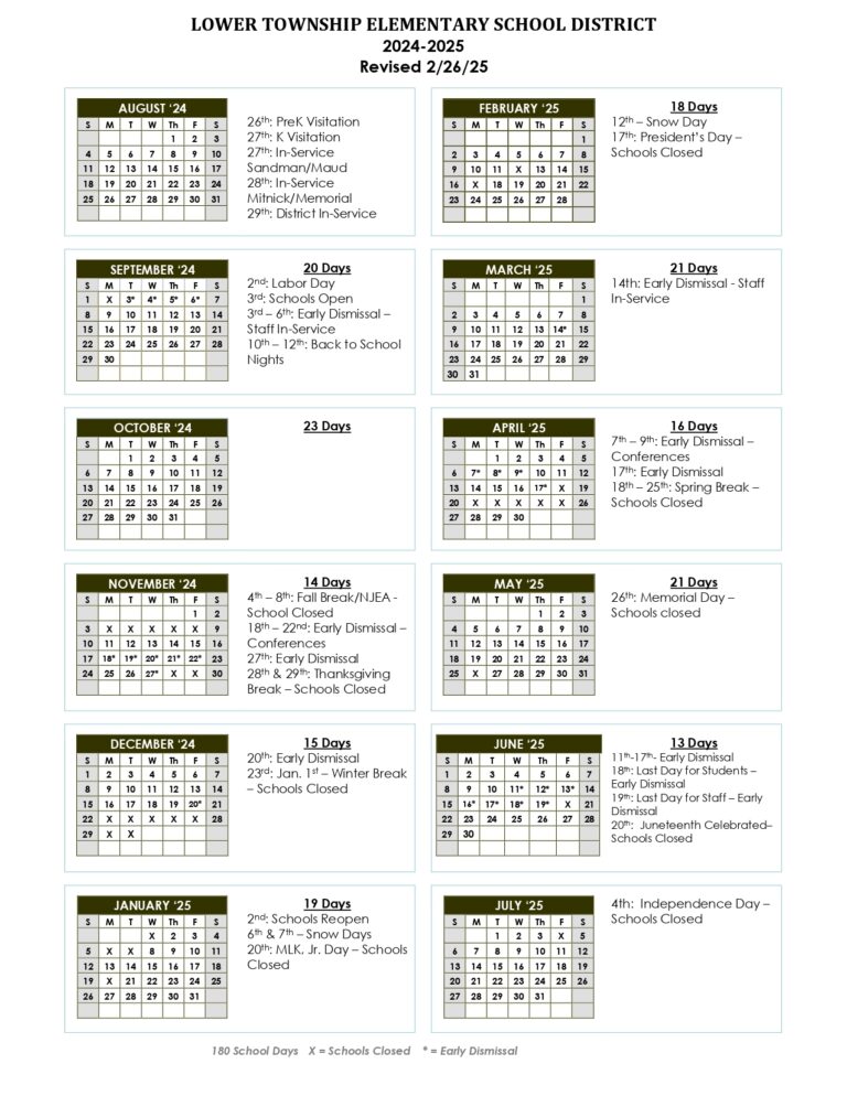 Lower Township Elementary School Calendar 25-26 Revised [PDF] - EduCounty